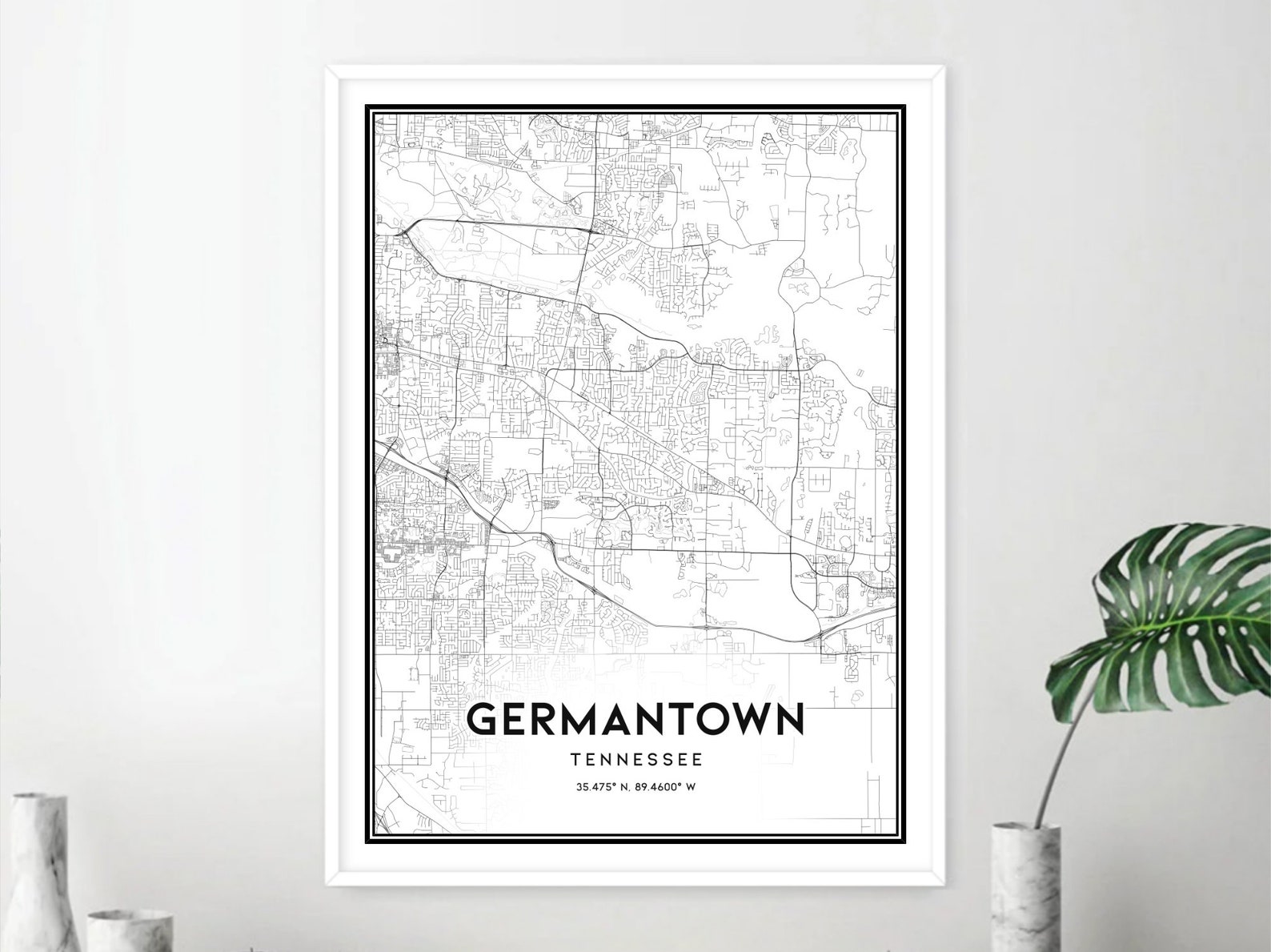 Germantown Map Print Germantown Map Poster Wall Art Tn City - Etsy