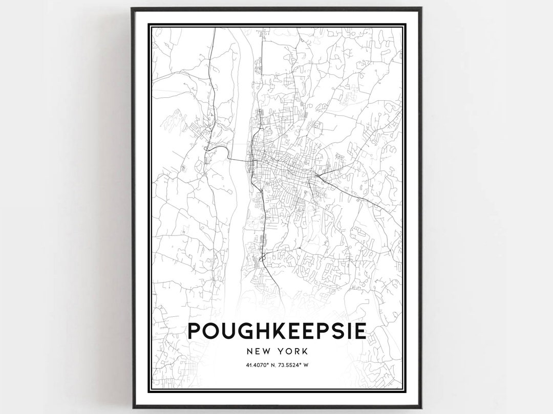 Poughkeepsie Map Print, Poughkeepsie Map Poster Wall Art, Ny City Map ...