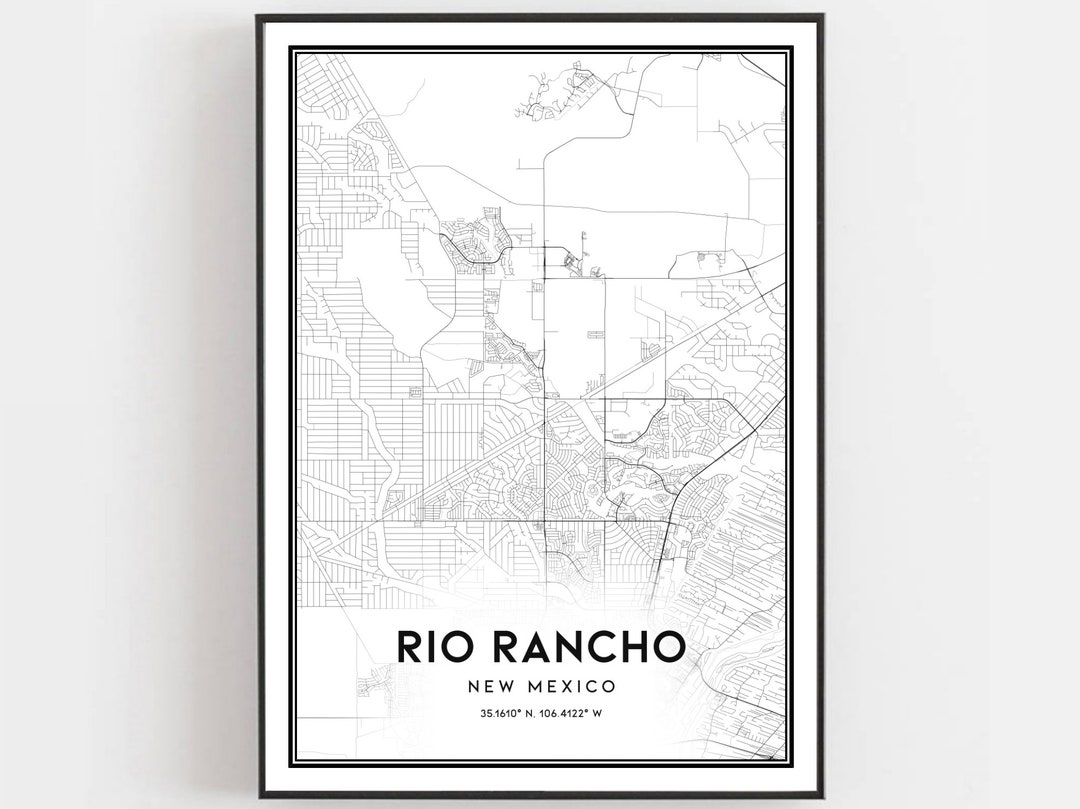 Rio Rancho Map Print, Rio Rancho Map Poster Wall Art, Nm City Map, New ...