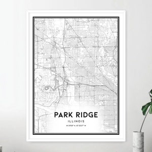 Park Ridge Map Print, Park Ridge Map Poster Wall Art, Il City Map ...