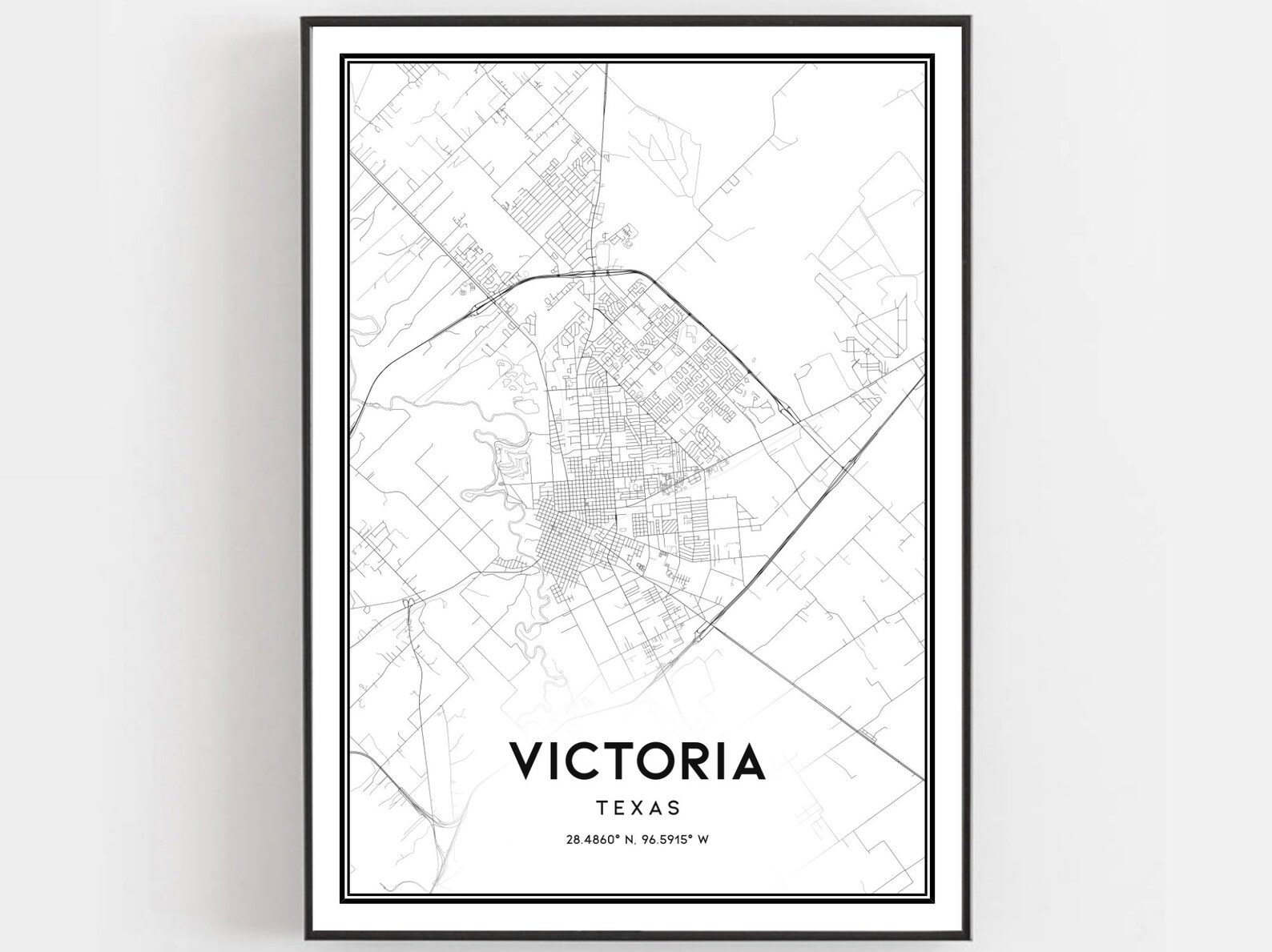 Victoria Map Print Victoria Map Poster Wall Art Tx City Map - Etsy