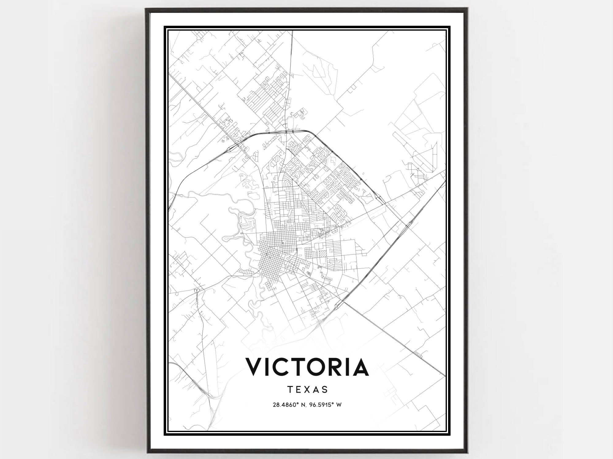 Victoria Map Print Victoria Map Poster Wall Art Tx City | Etsy