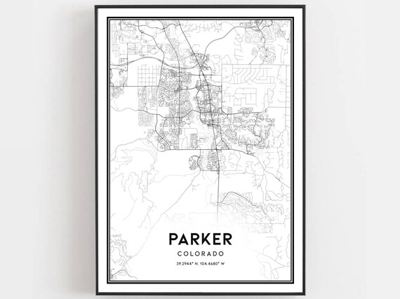 Parker Map Print Parker Map Poster Wall Art Co City Map | Etsy