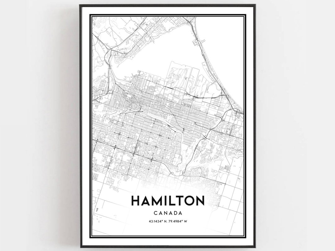 Hamilton Map Print, Hamilton Map Poster Wall Art, Hamilton City Map ...