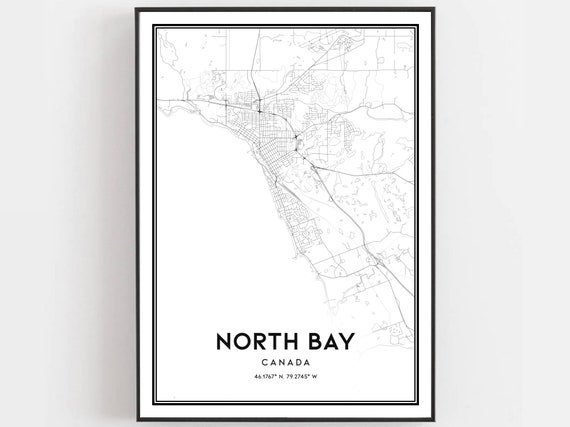 North Bay Map Print North Bay Map Poster Wall Art North Bay - Etsy
