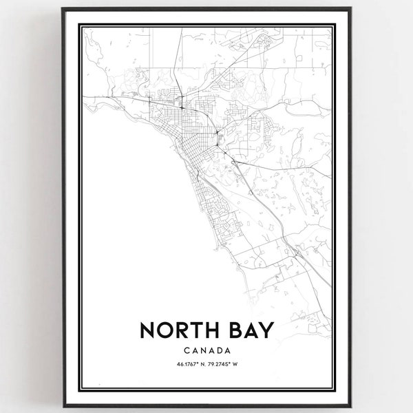 North Bay Map Poster - Etsy
