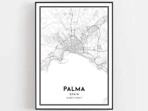 Palma Map Print Palma Map Poster Wall Art Palma City Map | Etsy
