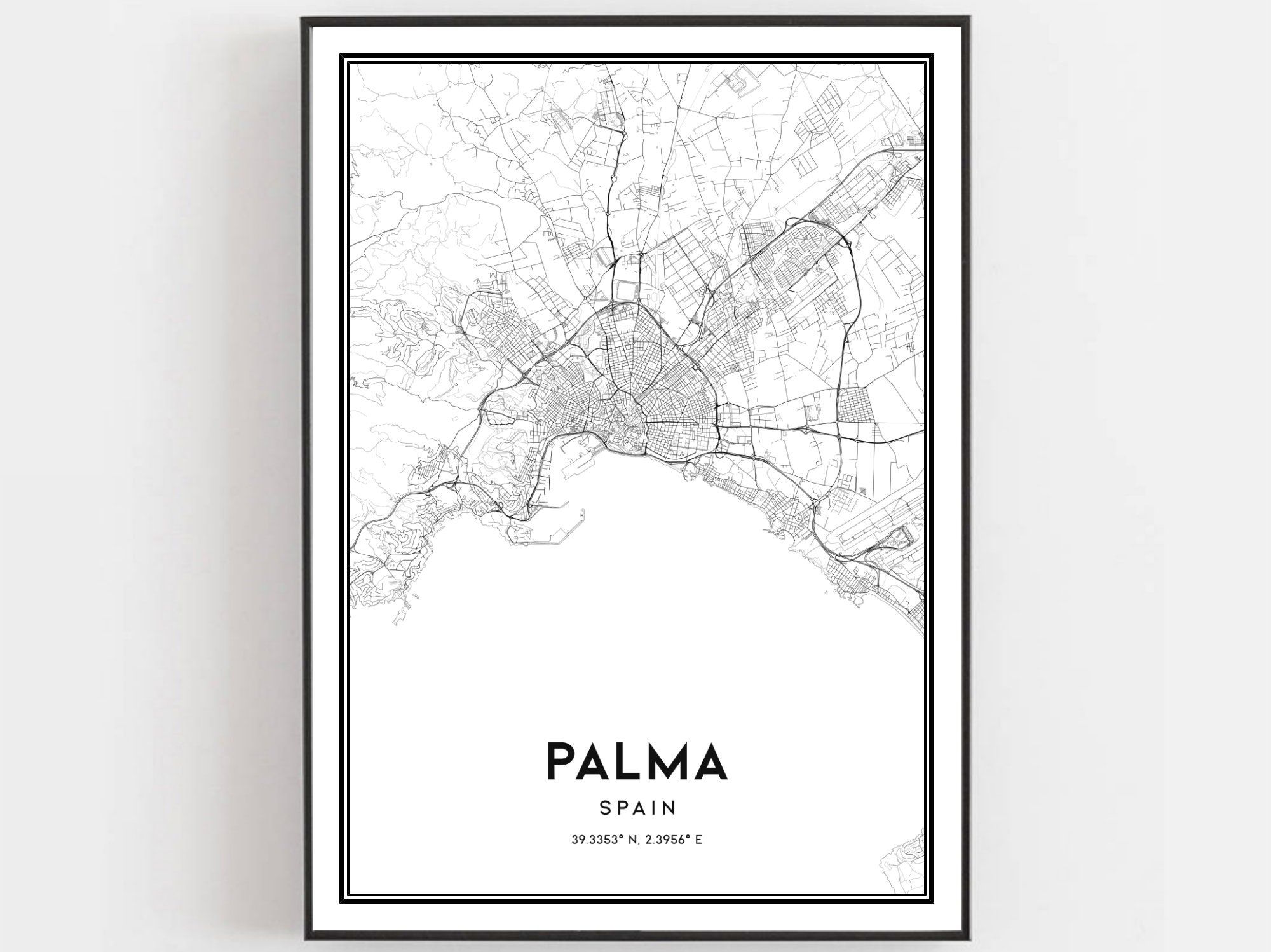 Palma Map Print Palma Map Poster Wall Art Palma City Map | Etsy