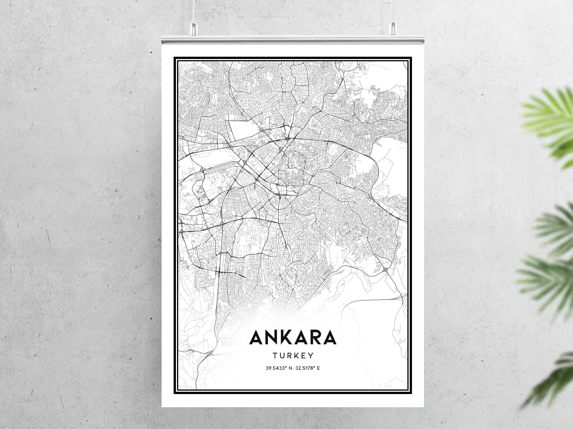 Ankara Map Print Ankara Map Poster Wall Art Ankara City | Etsy