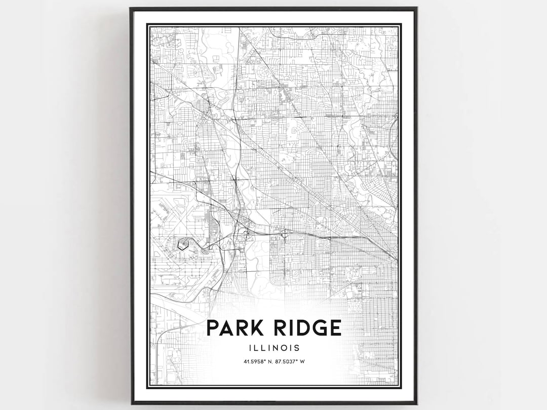 Park Ridge Map Print, Park Ridge Map Poster Wall Art, Il City Map ...