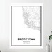 Bridgetown Map Print, Bridgetown Map Poster Wall Art, Bridgetown City ...