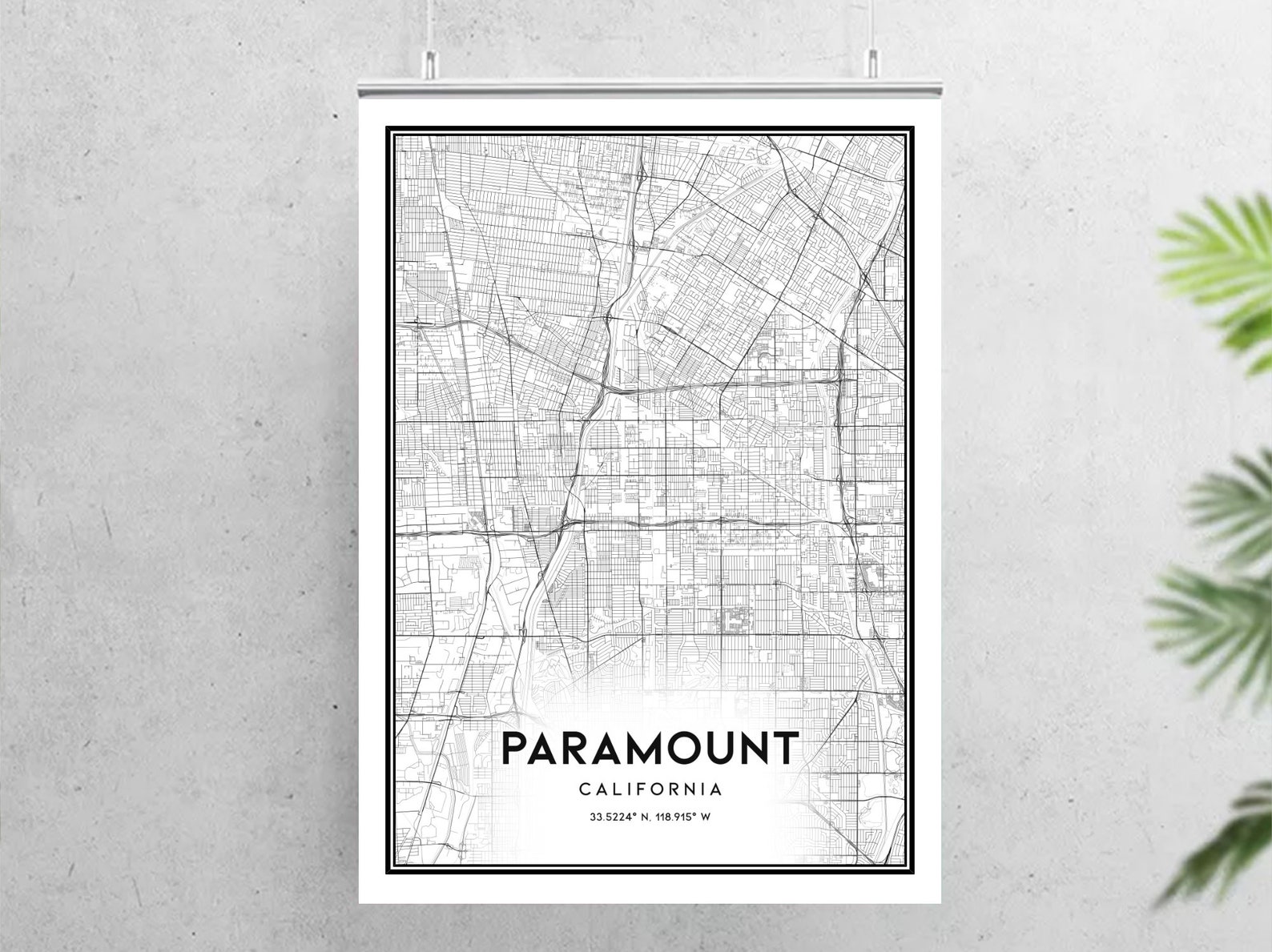 Paramount Map Print Paramount Map Poster Wall Art Ca City - Etsy