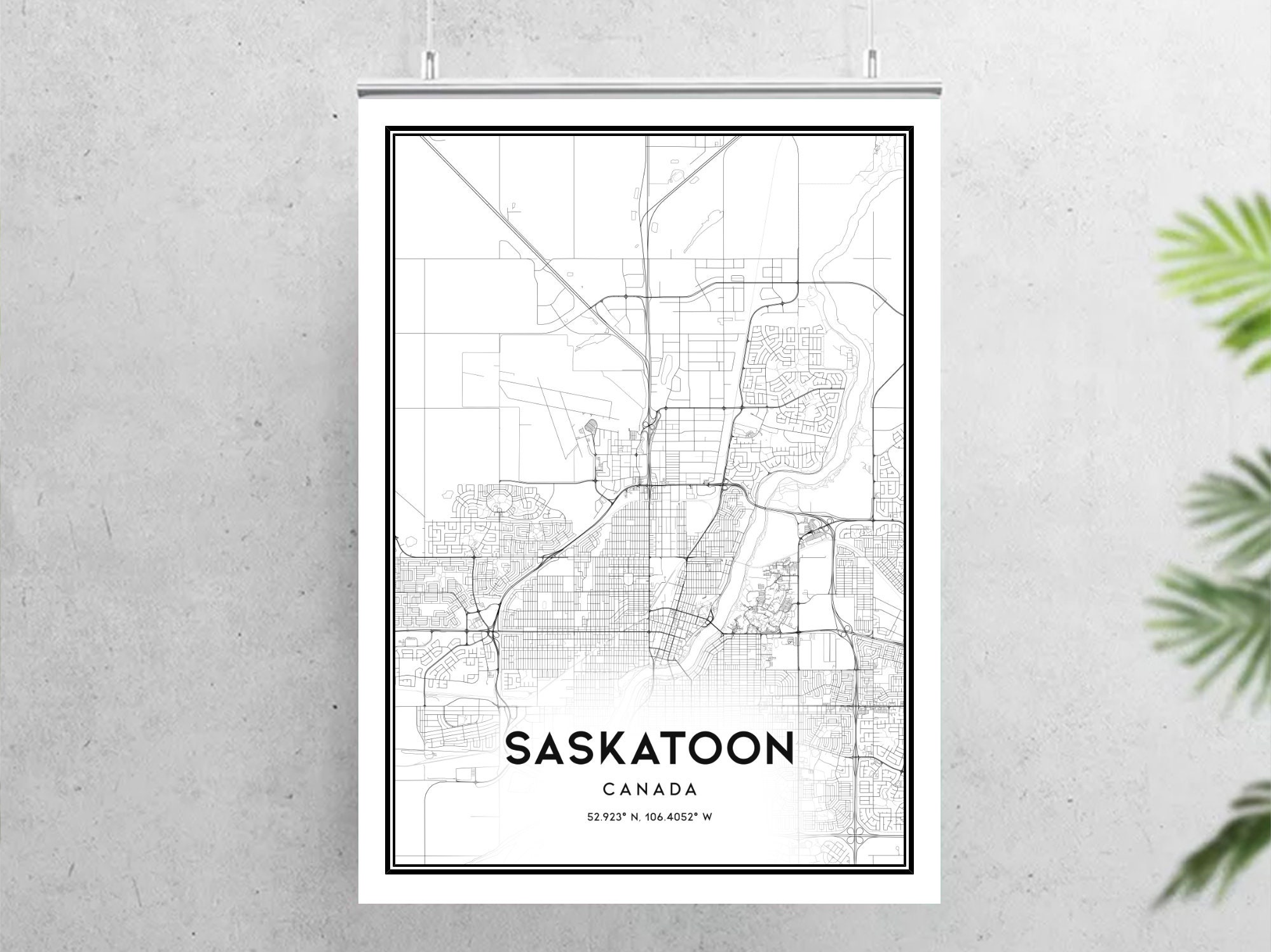 Saskatoon Map Print Saskatoon Map Poster Wall Art Saskatoon - Etsy