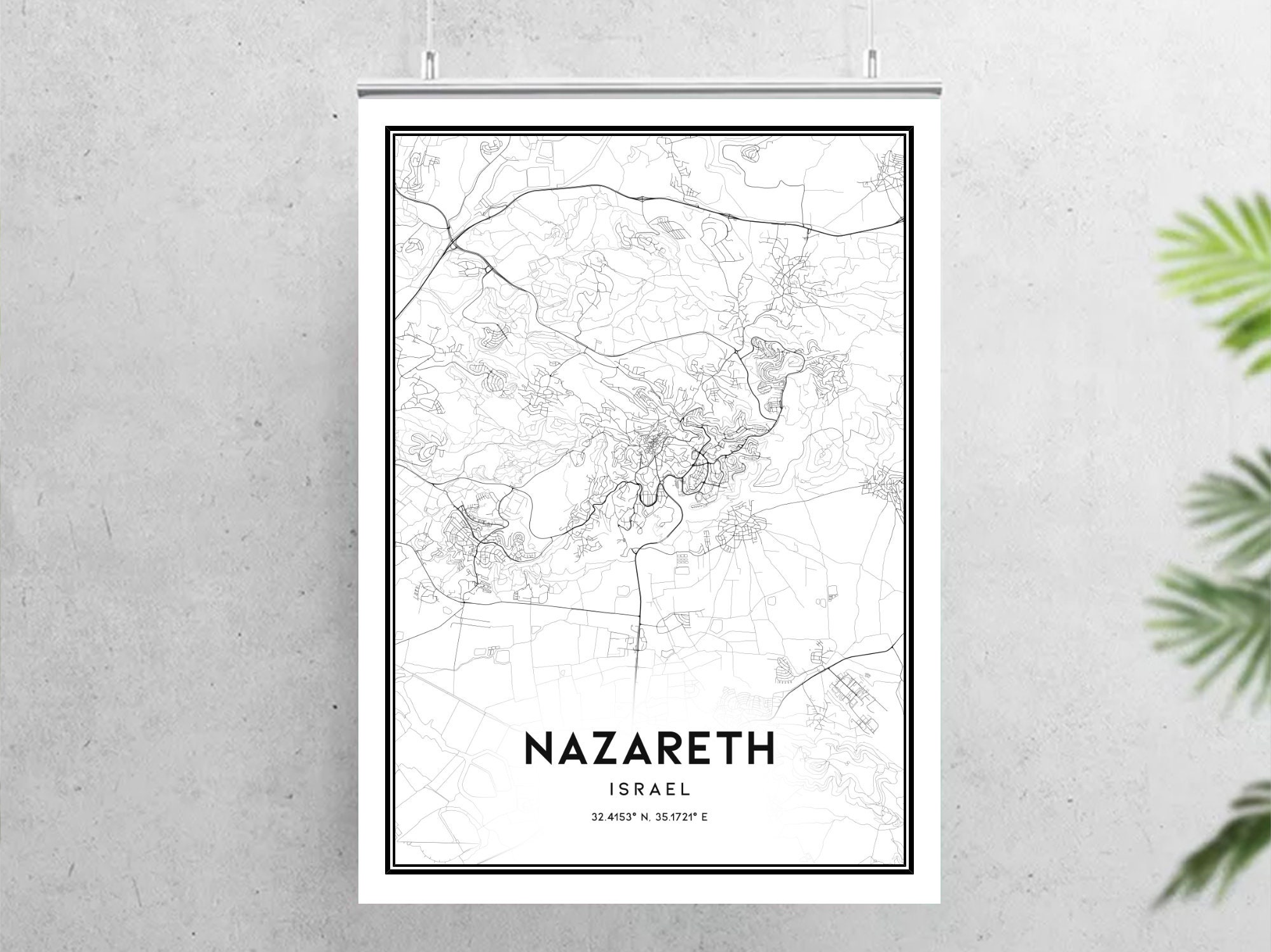 Nazareth Map Print Nazareth Map Poster Wall Art Nazareth - Etsy