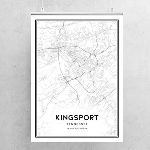 Kingsport Map Print, Kingsport Map Poster Wall Art, Tn City Map ...