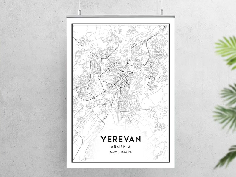 Yerevan Map Print, Yerevan Map Poster Wall Art, Yerevan City Map ...