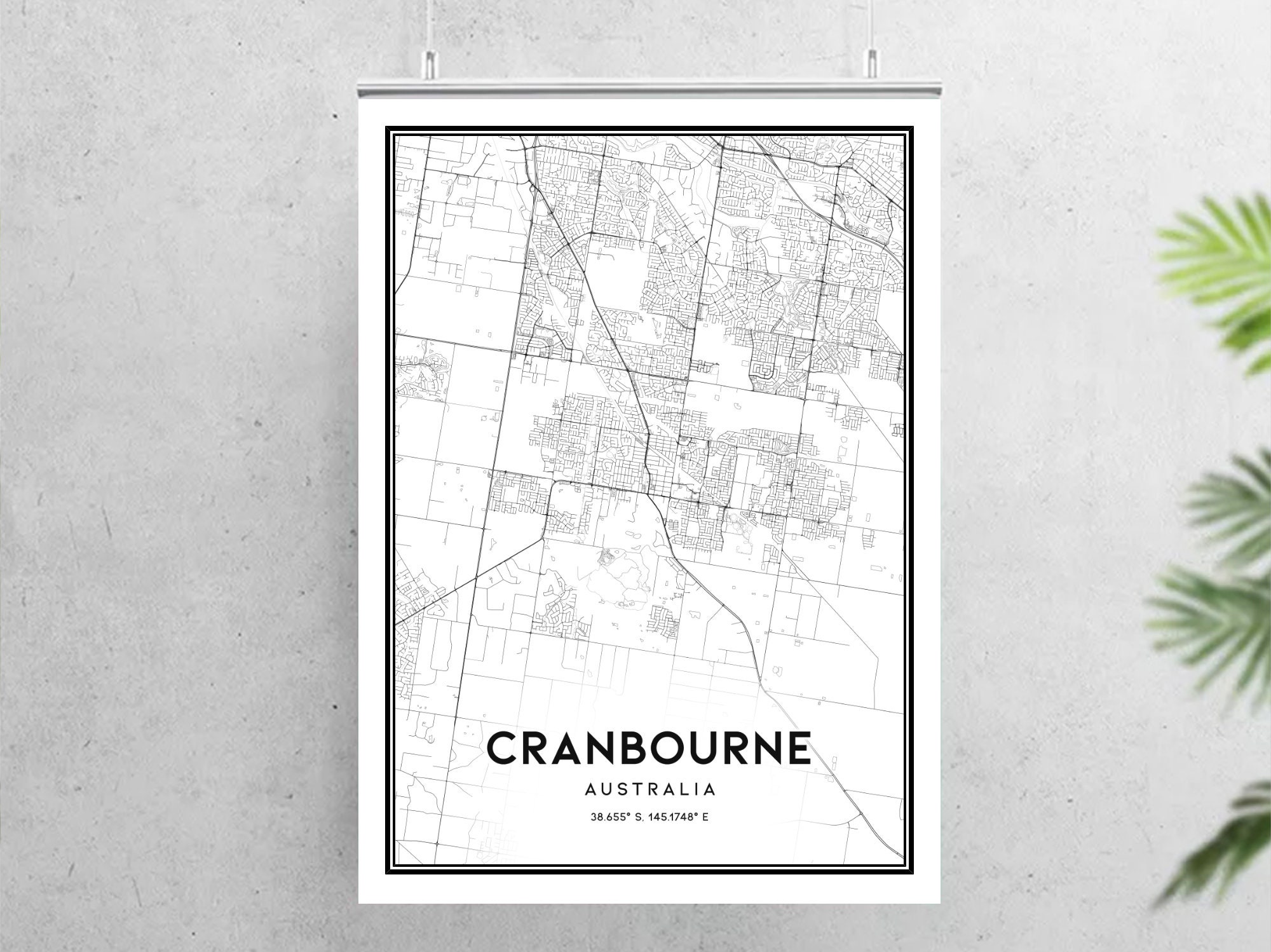 Cranbourne Map Print Cranbourne Map Poster Wall Art - Etsy