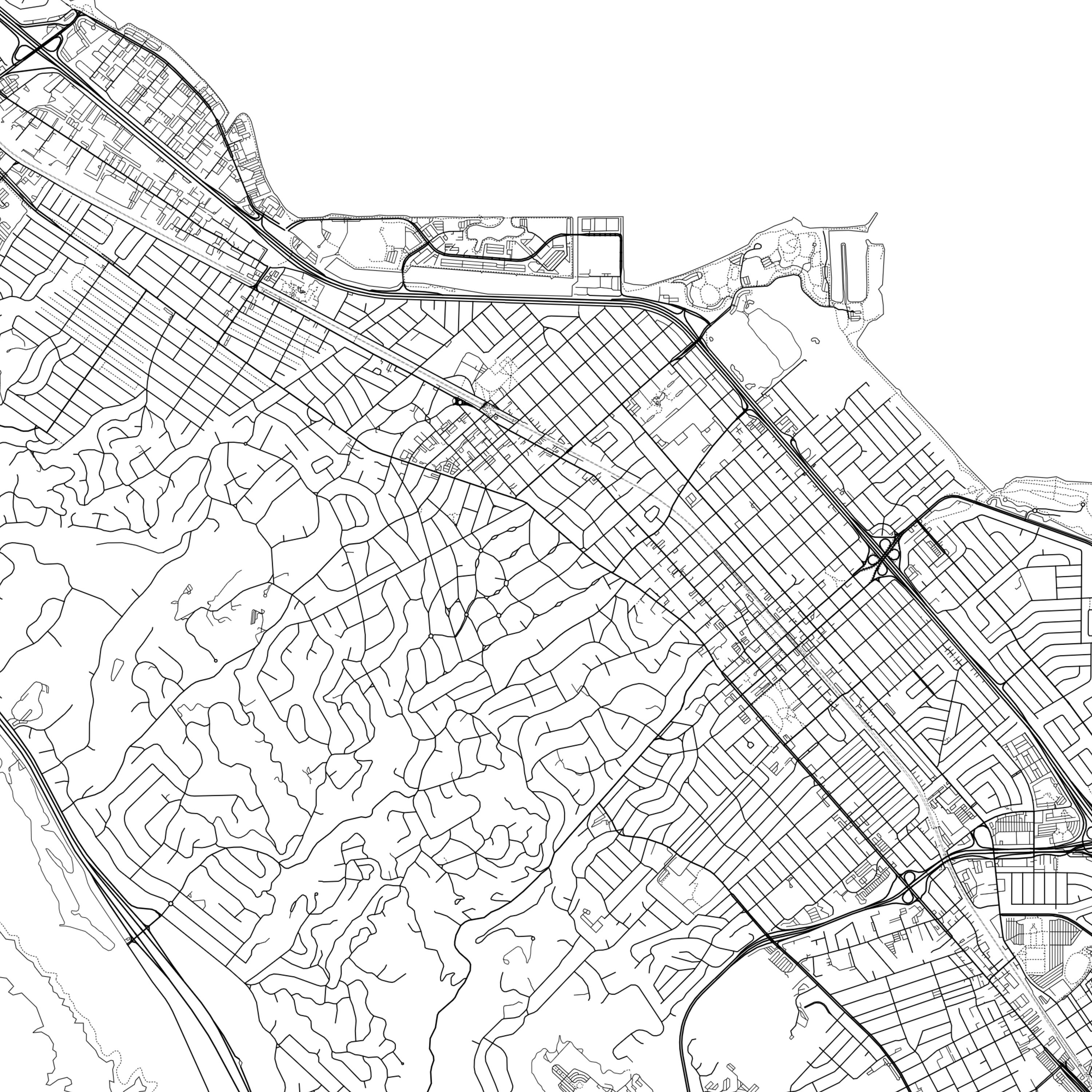 San Mateo Map Print, San Mateo Map Poster Wall Art, Ca City Map ...