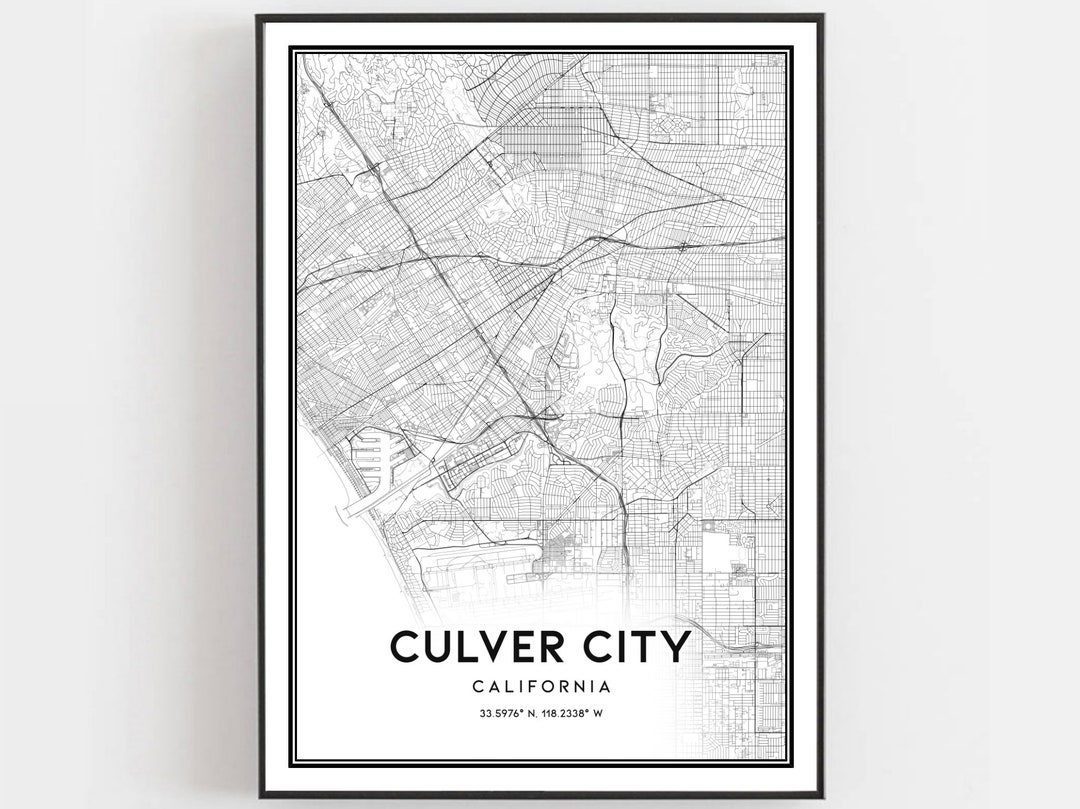 Culver City Map Print, Culver City Map Poster Wall Art, Ca City Map ...