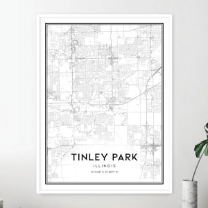 Tinley Park Map Print, Tinley Park Map Poster Wall Art, Il City Map ...