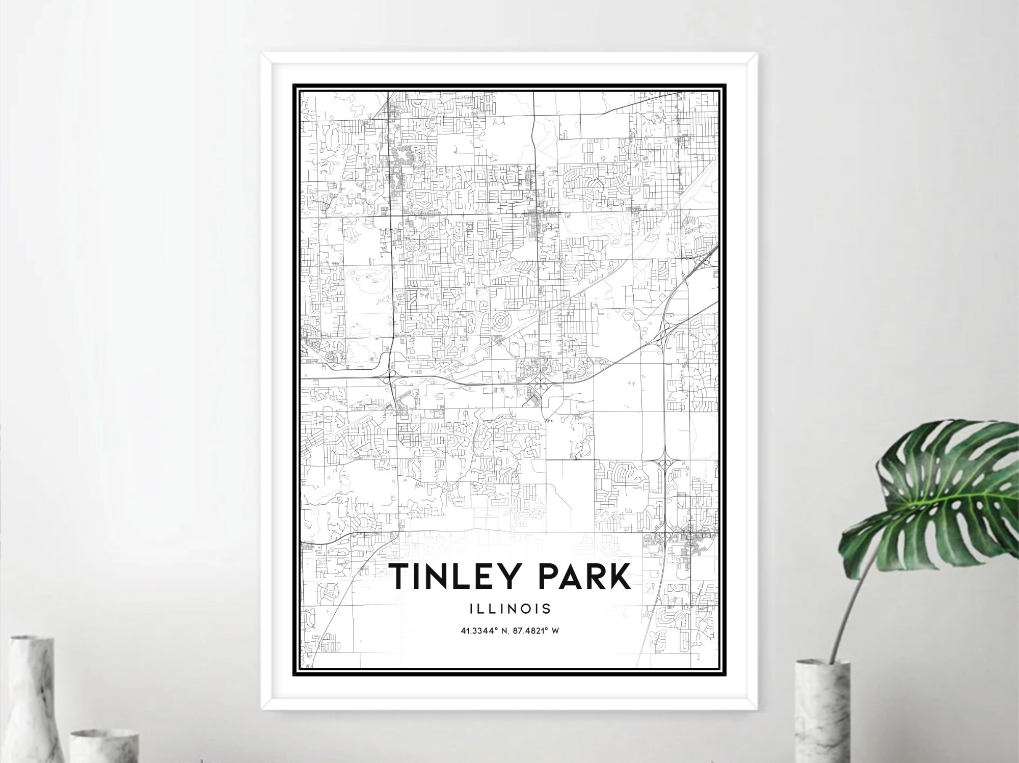 Tinley Park Map Print Tinley Park Map Poster Wall Art Il - Etsy