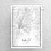 Dallas Map Print, Dallas Map Poster Wall Art, Tx City Map, Texas Print ...