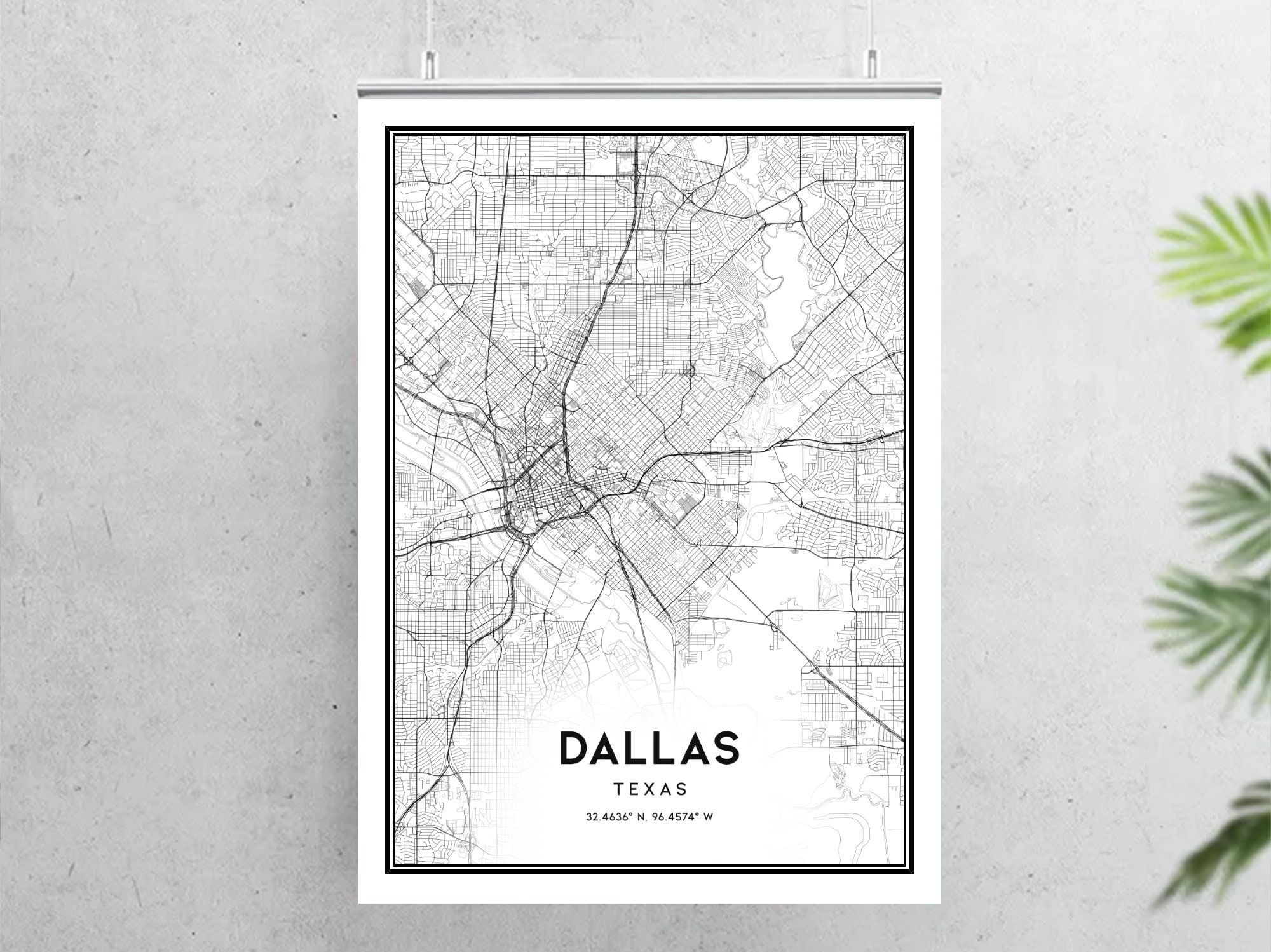 Dallas Map Print Dallas Map Poster Wall Art Tx City Map - Etsy