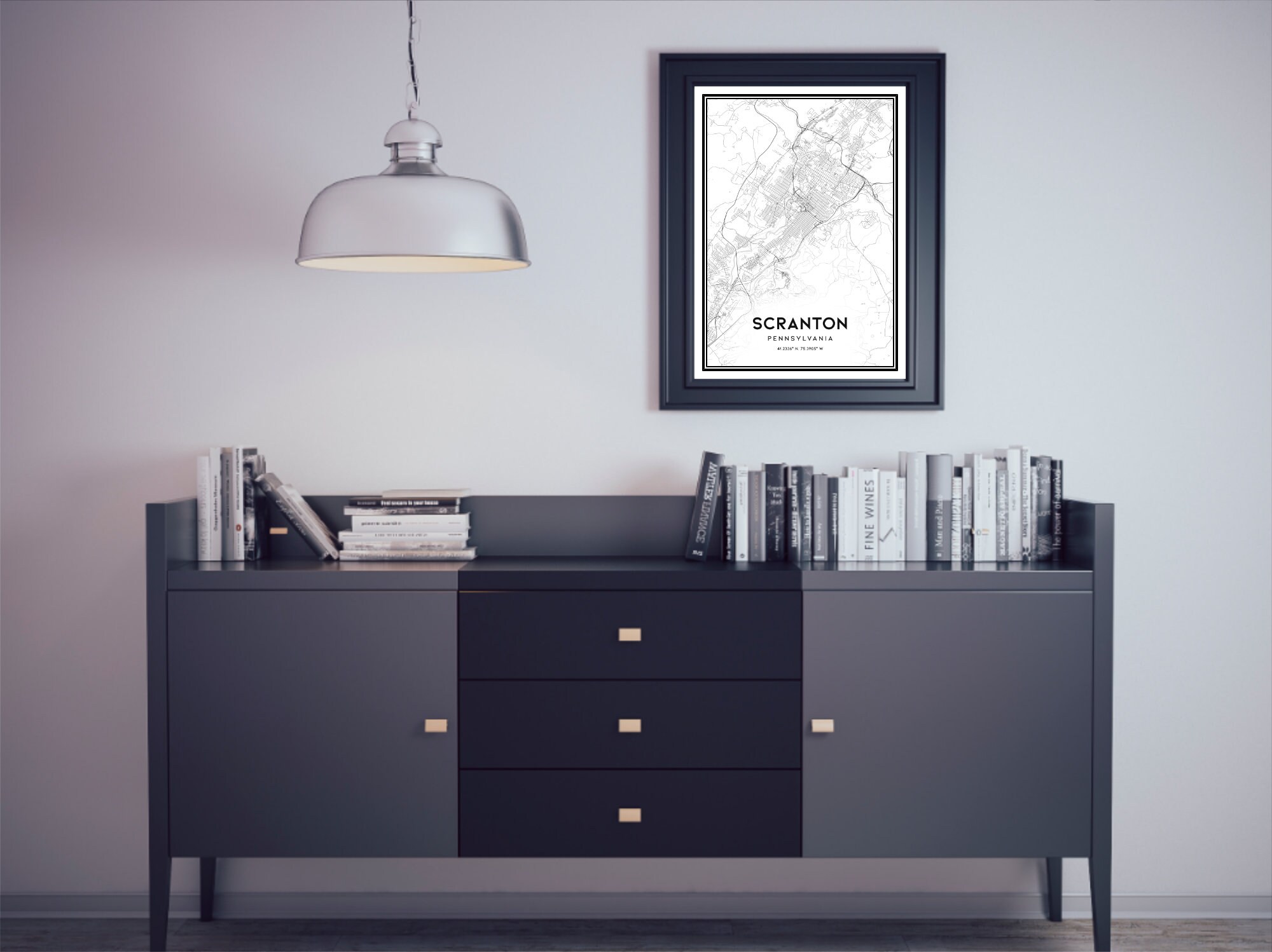 Scranton Map Print Scranton Map Poster Wall Art Pa City Map | Etsy