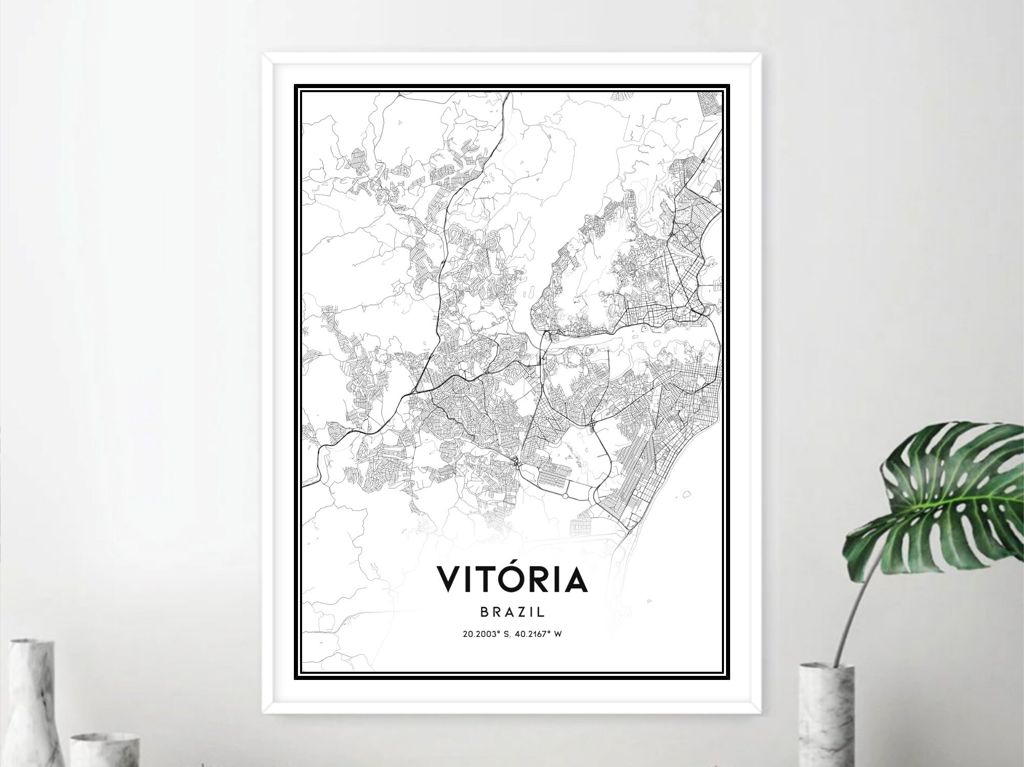 Vitória Map Print Vitória Map Poster Wall Art Vitória City | Etsy