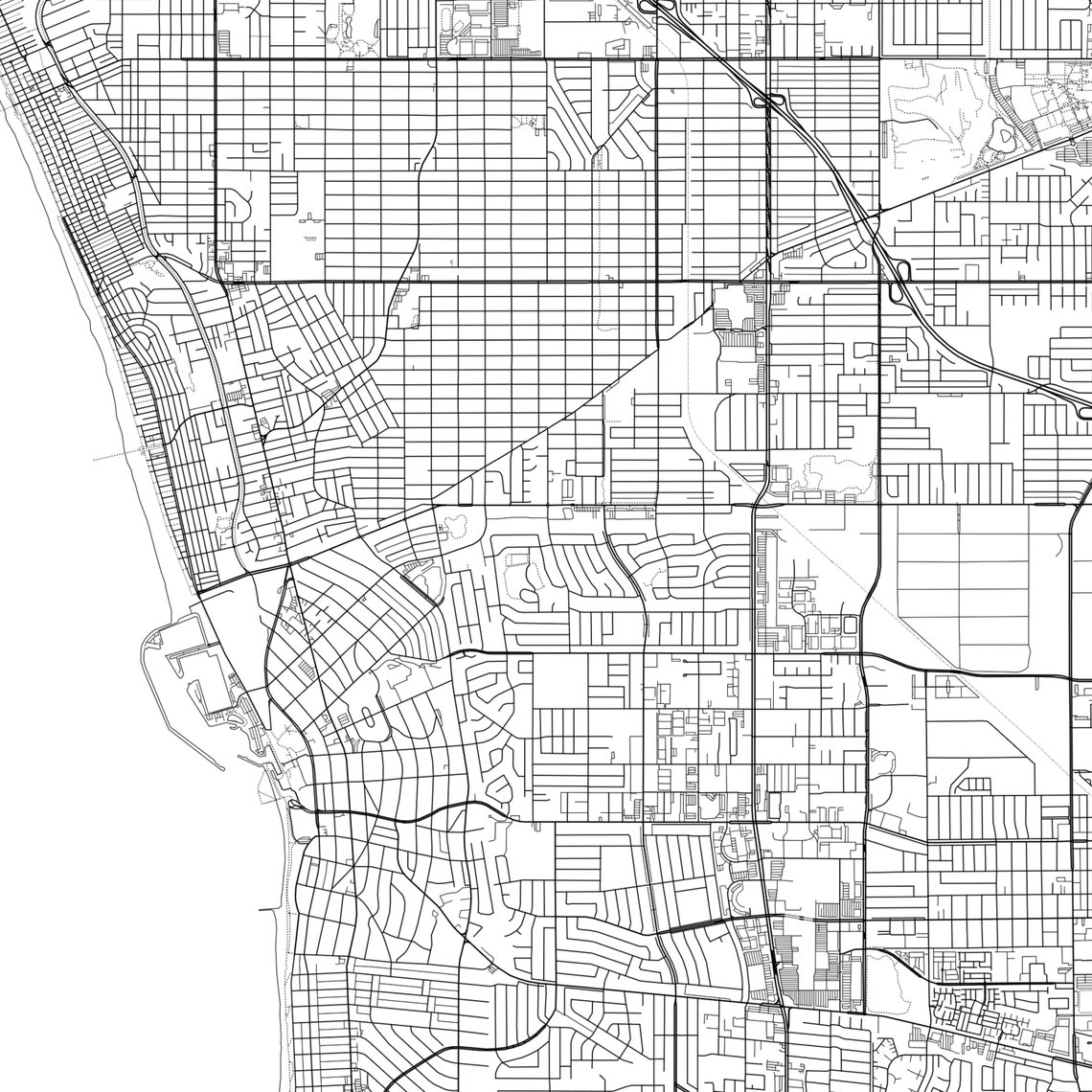 Torrance Map Print Torrance Map Poster Wall Art Ca City Map - Etsy