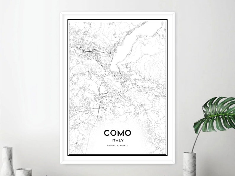 Como Map Print Como Map Poster Wall Art Como City Map Como - Etsy
