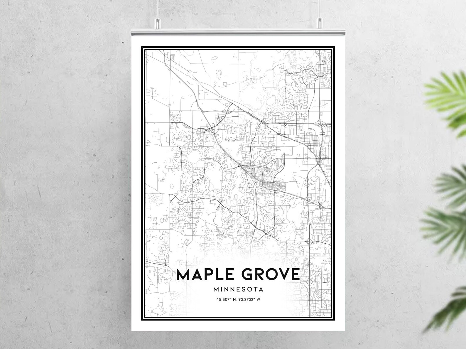 Maple Grove Map Print, Maple Grove Map Poster Wall Art, Mn City Map ...