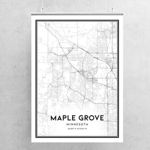 Maple Grove Map Print Maple Grove Map Poster Wall Art Mn - Etsy