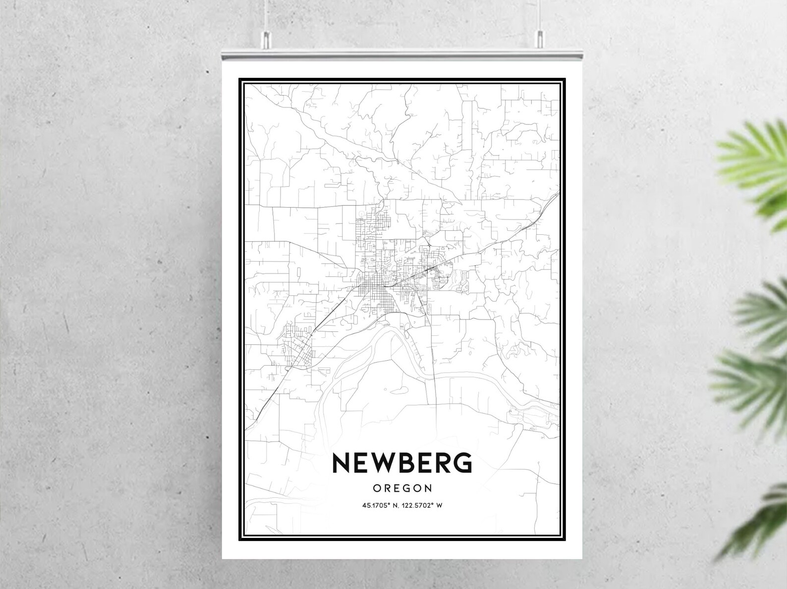 Newberg Map Print Newberg Map Poster Wall Art or City Map | Etsy