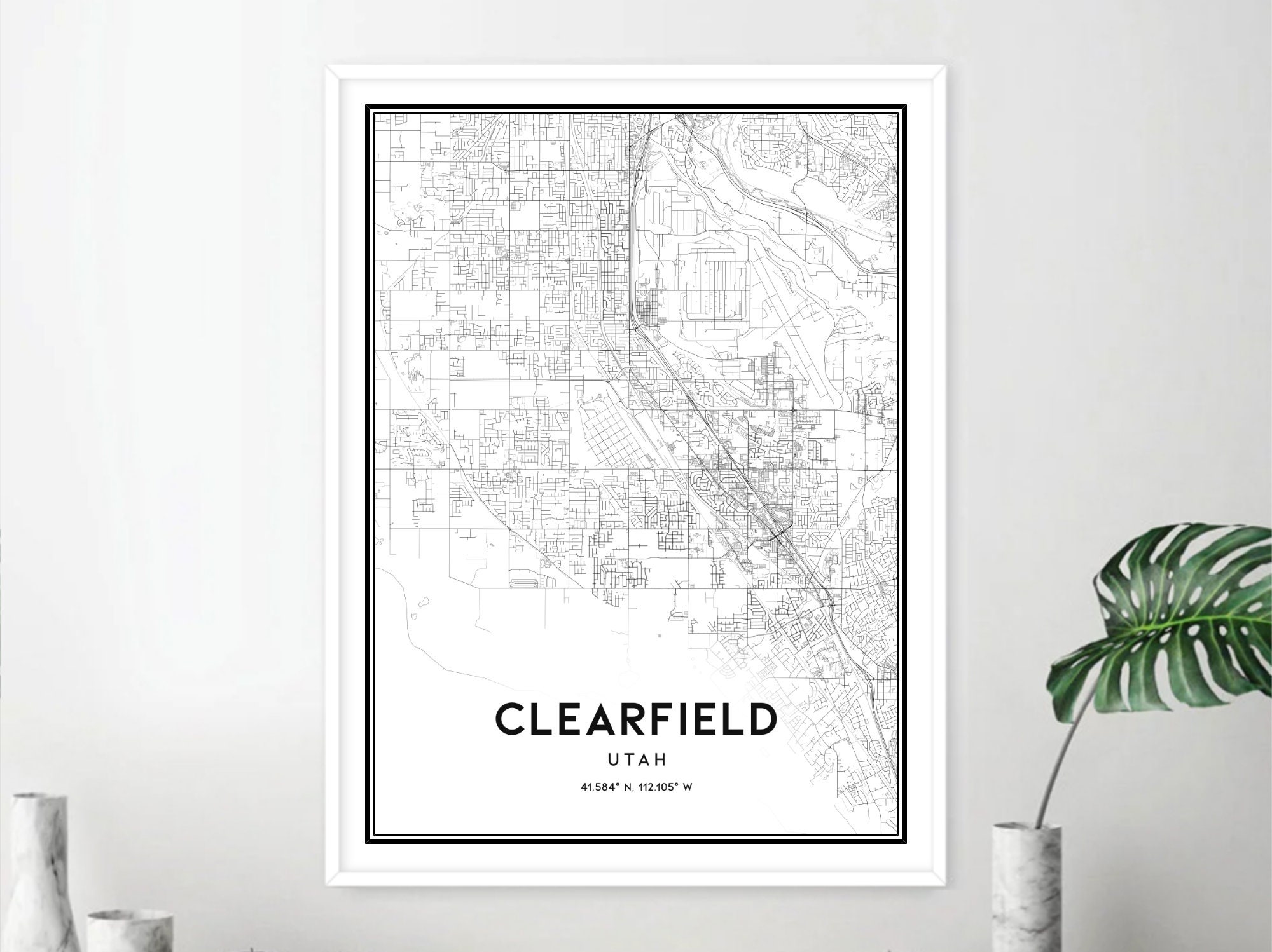 Clearfield Map Print Clearfield Map Poster Wall Art Ut City | Etsy