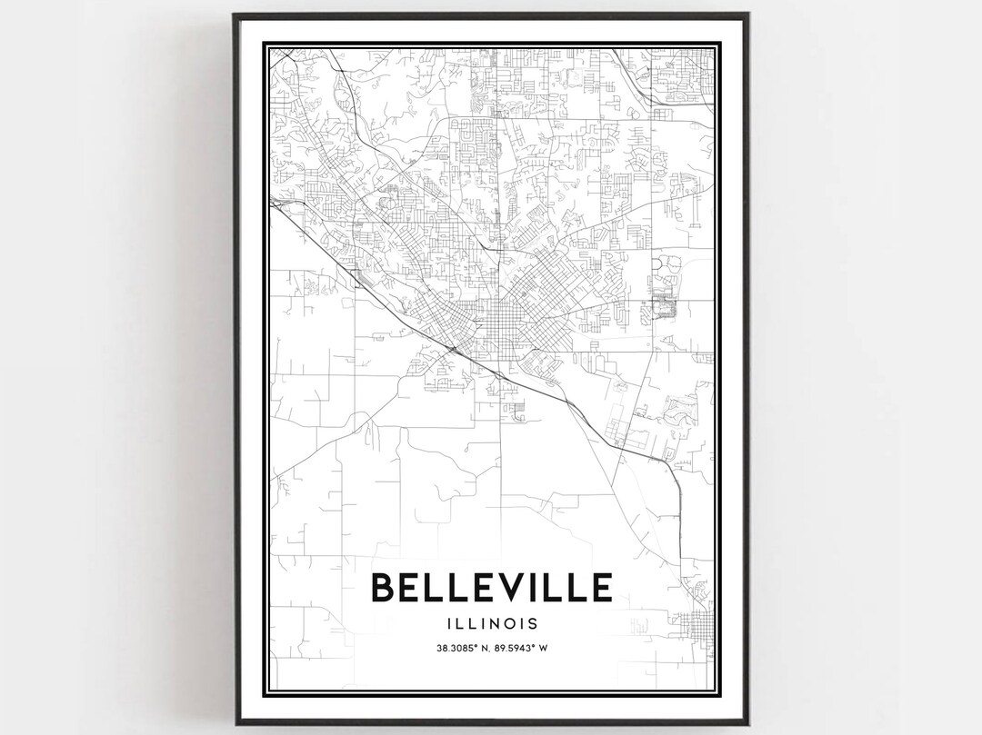 Belleville Map Print, Belleville Map Poster Wall Art, Il City Map ...