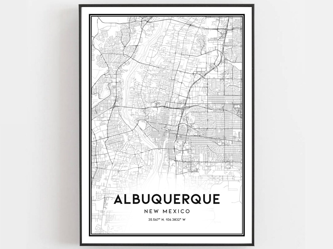 Albuquerque Map Print, Albuquerque Map Poster Wall Art, Nm City Map ...
