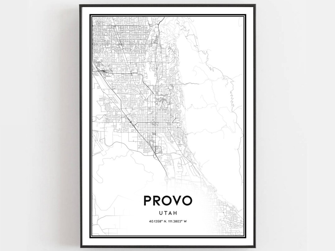 Provo Map Print, Provo Map Poster Wall Art, Ut City Map, Utah Print ...