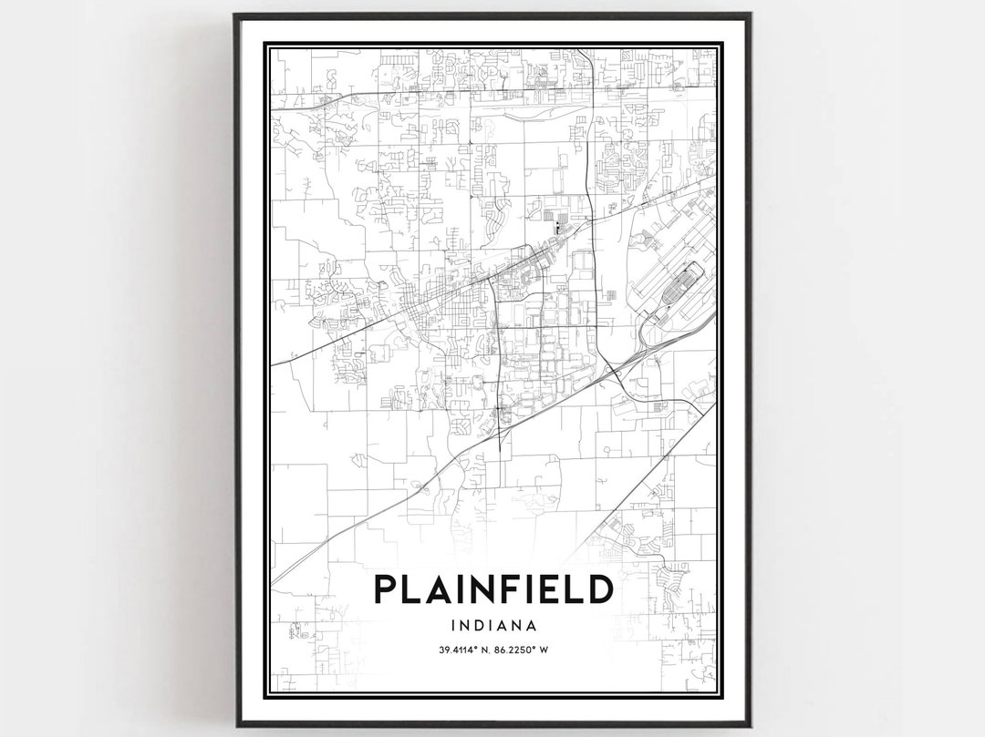Plainfield Map Print, Plainfield Map Poster Wall Art, In City Map ...