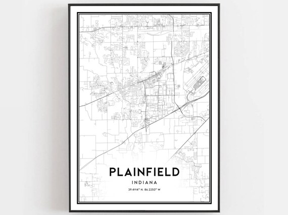 Plainfield Map Print Plainfield Map Poster Wall Art In City - Etsy Italia