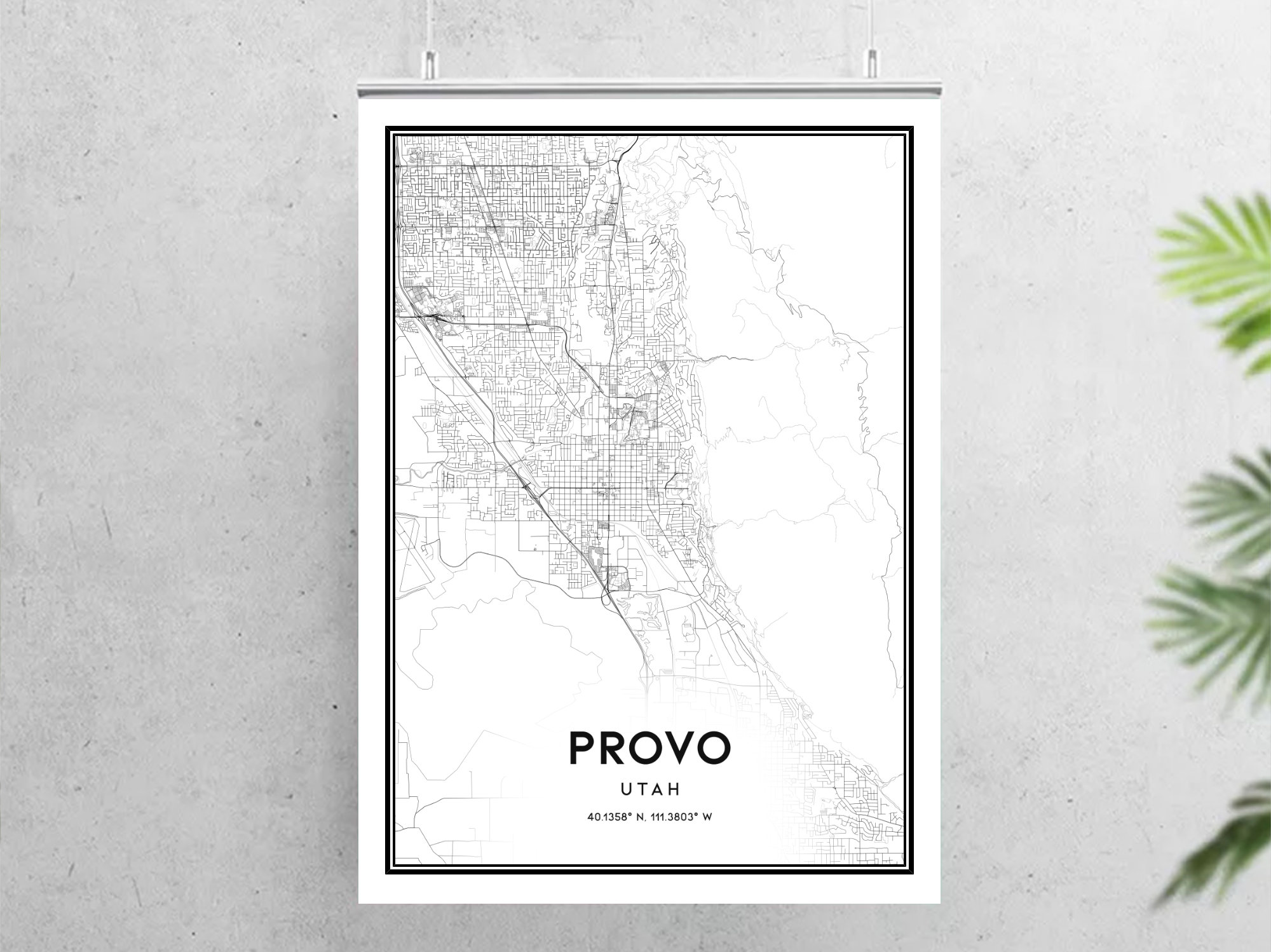 Provo Map Print Provo Map Poster Wall Art Ut City Map Utah | Etsy