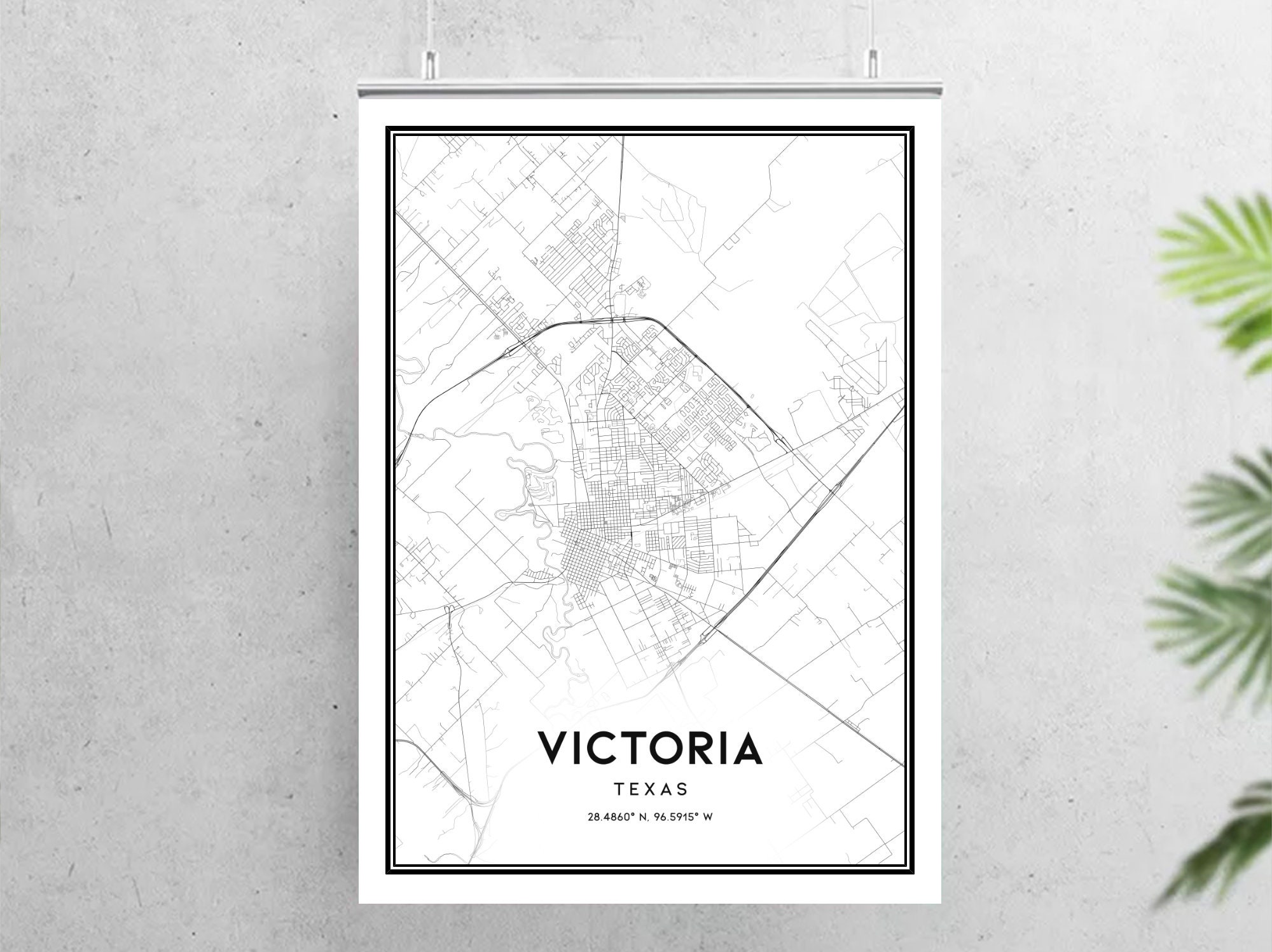 Victoria Map Print, Victoria Map Poster Wall Art, Tx City Map, Texas ...
