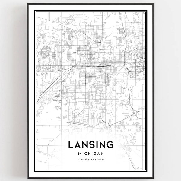 Michigan Map Art - Etsy