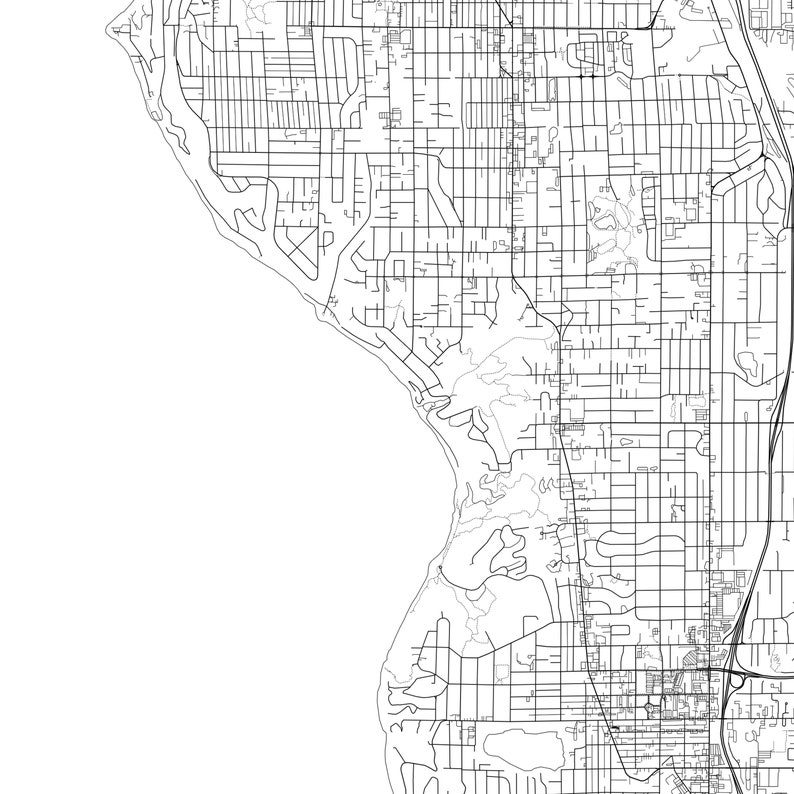 Burien Map Print Burien Map Poster Wall Art Wa City Map - Etsy