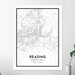 Reading Map Print, Reading Map Poster Wall Art, Pa City Map ...