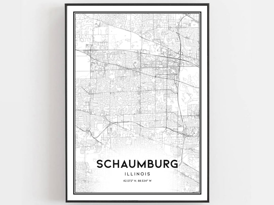 Schaumburg Map Print, Schaumburg Map Poster Wall Art, Il City Map ...
