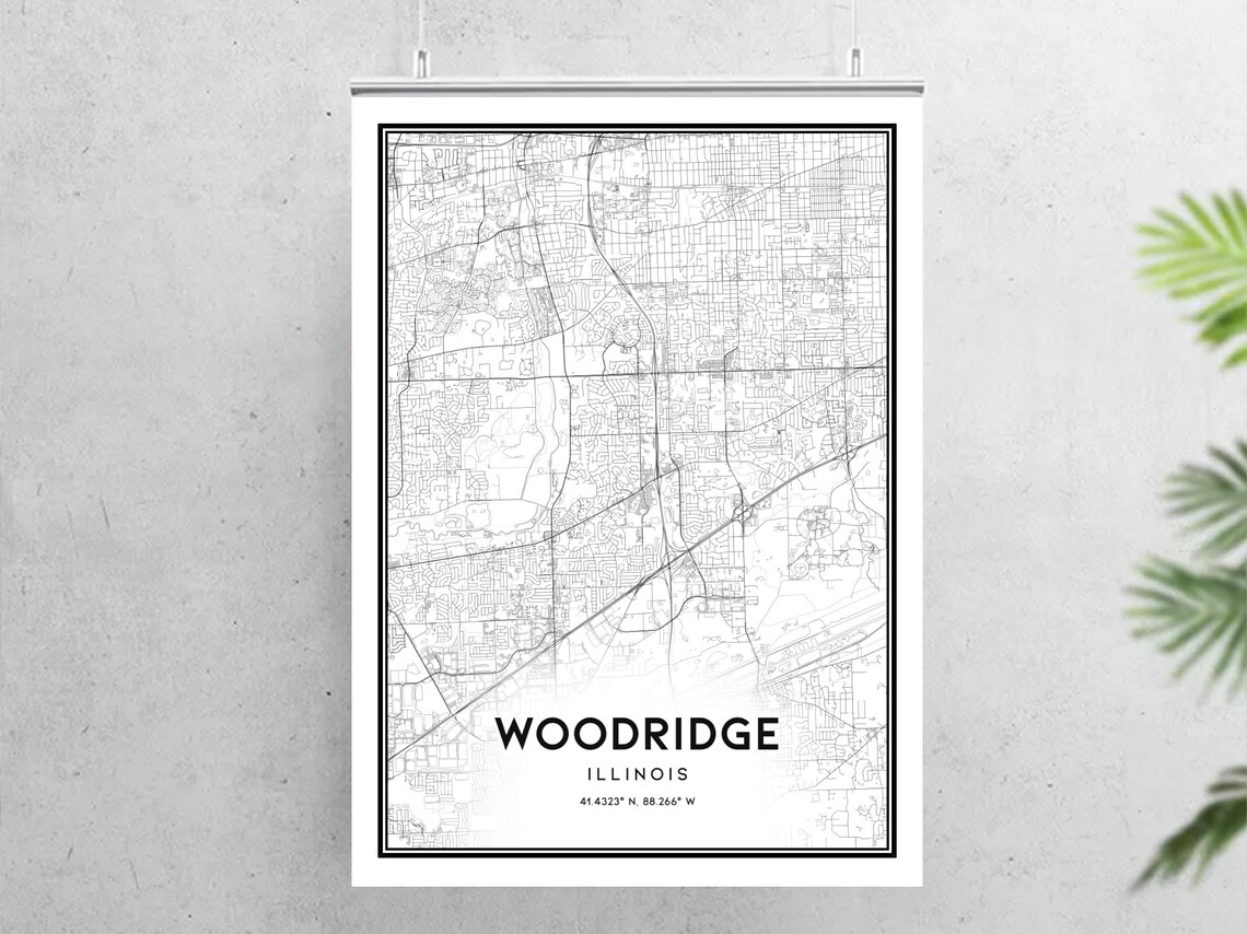 Woodridge Map Print, Woodridge Map Poster Wall Art, Il City Map ...