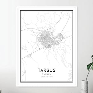 Tarsus Map Print, Tarsus Map Poster Wall Art, Tarsus City Map, Tarsus ...
