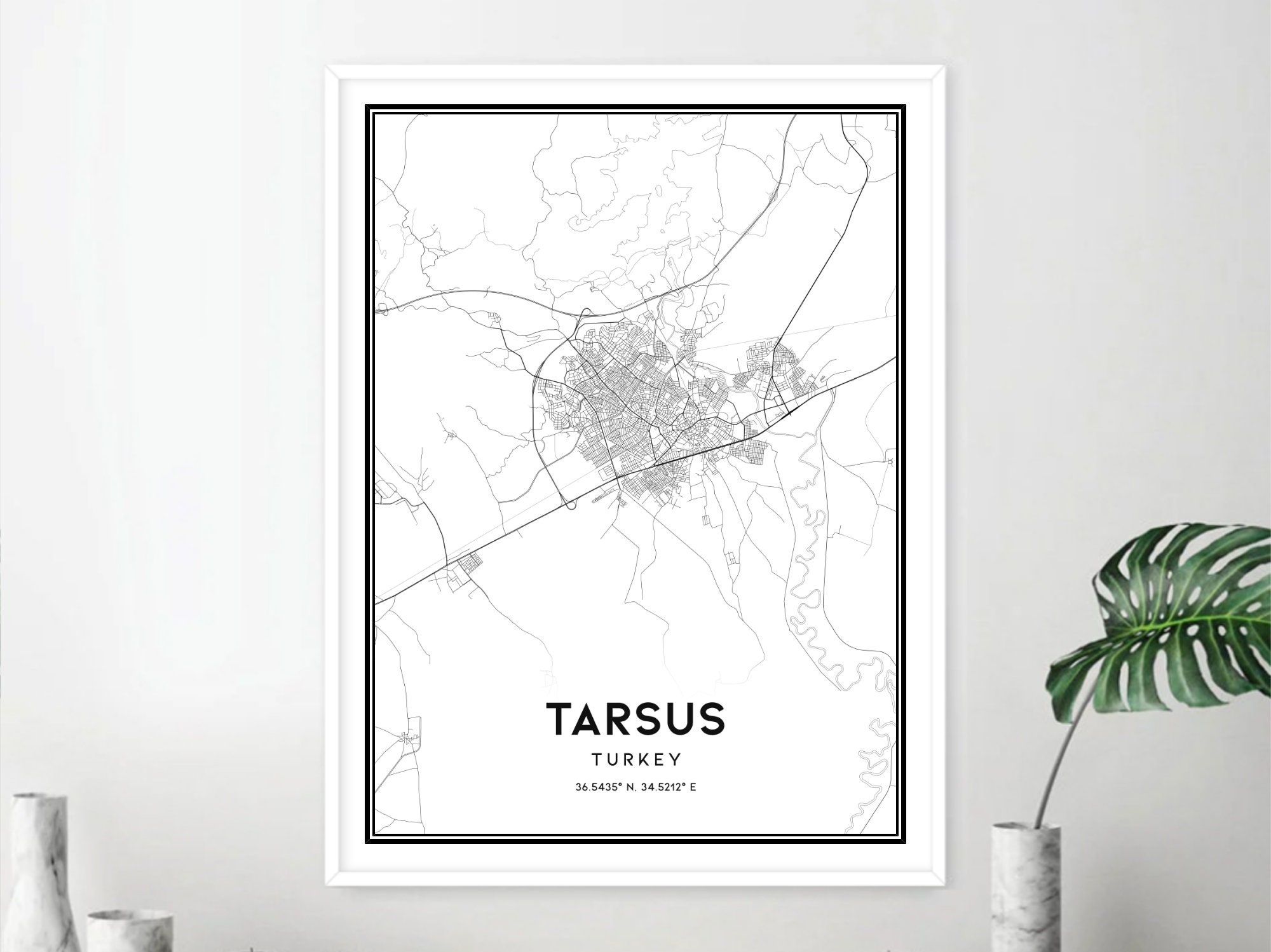 Tarsus Map Print Tarsus Map Poster Wall Art Tarsus City Map | Etsy