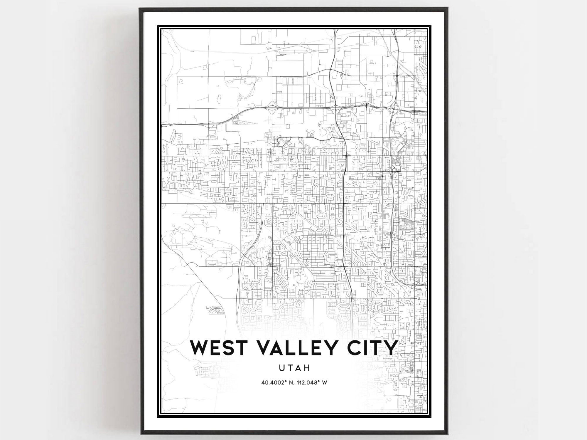 West Valley City Map Print West Valley City Map Poster Wall - Etsy UK
